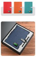 China Moistureproof Power Bank Smart Notebook , Leather Notepad With Wireless Charger for sale