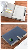 China Moistureproof Power Bank Smart Notebook , Leather Notepad With Wireless Charger for sale