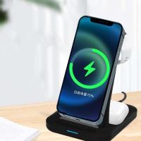 China 3 in 1 Nonslip Wireless Charger Dock Fast Charging Stand for Phone with 15W Output for sale