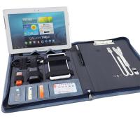 China Multipurpose Leather Binder Portfolio , Portable Zipped Conference Folder for sale