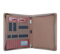 China PU Leather Business Portfolio Folder Handheld Executive Padfolio with Zipper A4 Size for sale