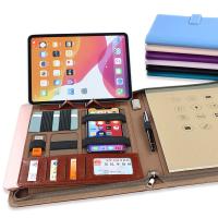 China PU Leather Business Portfolio Folder Handheld Executive Padfolio with Zipper A4 Size for sale