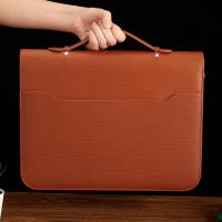 China Ultraportable Leather Business Portfolio Folder Reusable Handheld Custom Logo for sale