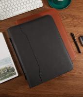China Ultraportable Leather Business Portfolio Folder Reusable Handheld Custom Logo for sale
