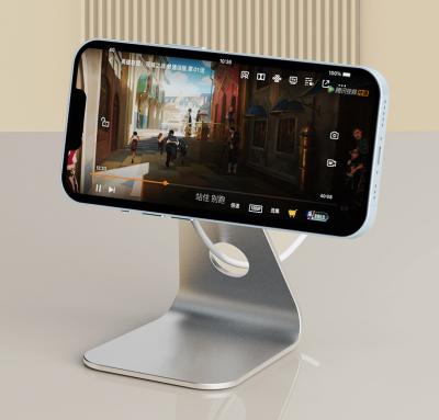 China Custom Logo Anti Skid Aluminum Alloy Magnetic Wireless Fast Charger Stand for Phone 15W for sale