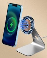 China Custom Logo Anti Skid Aluminum Alloy Magnetic Wireless Fast Charger Stand for Phone 15W for sale