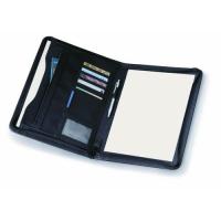 China A4 PU Leather Zippered Business Portfolio Multifunctional Waterproof Padfolio with Power Bank for sale