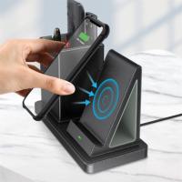 China OEM Custom Logo 10W Wireless Charging Pen Holder Desk Organizer PU Leather for sale