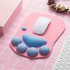 China Portable Recycled Pink Paw Mouse Pad , Nonslip Mousepad With Wrist Support for sale
