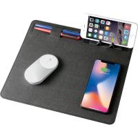 China PU Leather Wireless Charging Mouse Pad 10W Custom Logo Stain Resistant Ultraportable for sale