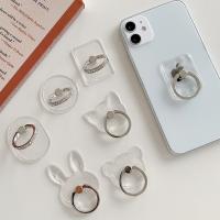 China Transparent Cell Phone Ring Holder with Diamond Finger Grip Stand 360 Rotation for sale