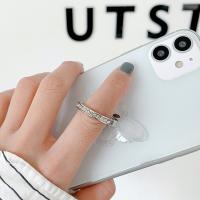 China Transparent Cell Phone Ring Holder with Diamond Finger Grip Stand 360 Rotation for sale