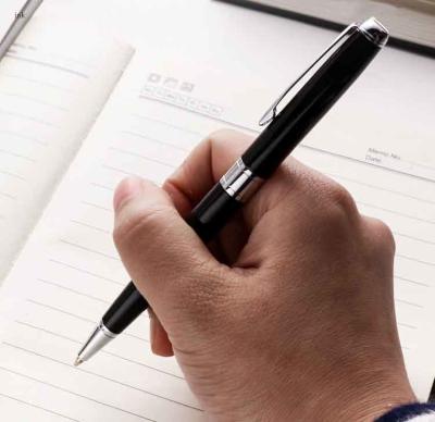 China Custom Logo Reusable Metal Ballpoint Pen 0.7mm Medium Black Ink Ultraportable Business Office for sale