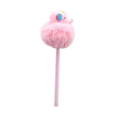 China Plastic Pink Fluffy Pastel Plush Pen 0.5mm Nib Ultralight Durable for sale