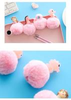 China Plastic Pink Fluffy Pastel Plush Pen 0.5mm Nib Ultralight Durable for sale