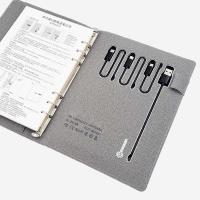 China Multipurpose Folding Power Bank Notebook Folder 6 Rings Leather Material for sale