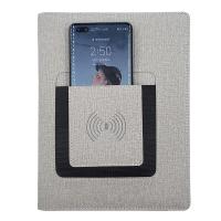 China Multipurpose Folding Power Bank Notebook Folder 6 Rings Leather Material for sale