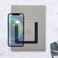 China Multipurpose Folding Power Bank Notebook Folder 6 Rings Leather Material for sale