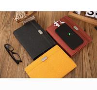 China Leather A5 Wireless Charging Notebook With Built In Power Bank Recyclable for sale
