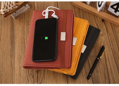China Leather A5 Wireless Charging Notebook With Built In Power Bank Recyclable for sale