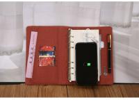 China Leather A5 Wireless Charging Notebook With Built In Power Bank Recyclable for sale