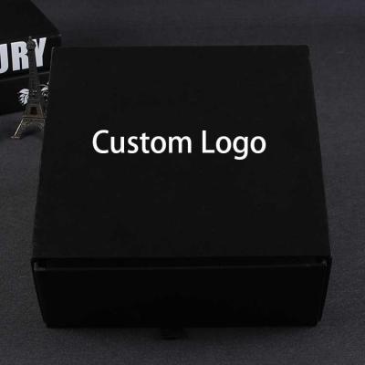 China Custom Black Gift Box Cube with Lid Reusable Paper Gift Box 20x20x20 cm for sale
