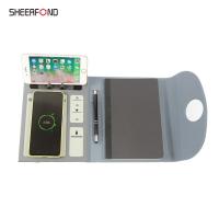 China A5 PU Leather Wireless Charging Notebook Custom LED Logo For Business for sale