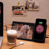 China Recycled Smart Digital Wireless Charger Picture Frame Multifunctional ABS Material for sale