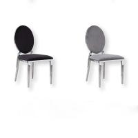 China Luxury Modern SS Dining Chairs Fleece / PU Seat With Backrest for sale