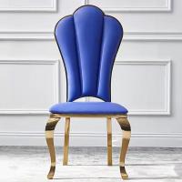 China Stainless Steel Luxury White Polyurethane Dining Chairs No Armrest for sale