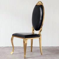 China Light Luxury Black PU Leather Dining Chairs With Backrest for sale
