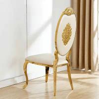China Light Luxury Black PU Leather Dining Chairs With Backrest for sale