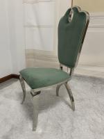 China Stainless Steel Luxury Grey Velvet Dining Chairs OEM ODM for sale