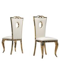 China Luxury Grey Leather Dining Chairs No Wheels With A Backrest for sale