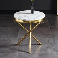 China 0.55 M High Stainless Steel Marble Circular Sofa Side / END Table for sale