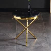 China 0.55 M High Stainless Steel Marble Circular Sofa Side / END Table for sale