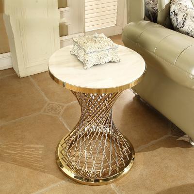 China Minimalist Stainless Steel Marble Side Tables For Couch for sale