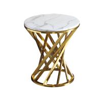 China 30kg Glossy Tempering Glass / Round Marble End Table For Living Room for sale