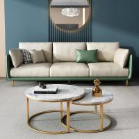 China Tempered Glass Circle Marble Coffee Table Matte Finish for sale