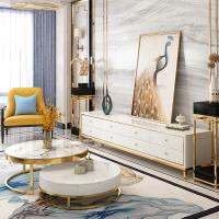 China Tea Accompanying White Marble Circle Coffee Table With Storage OEM ODM for sale