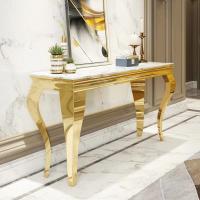 China 1.2m/1.5cm Long Metal Entrance Console Table With Marble Top for sale