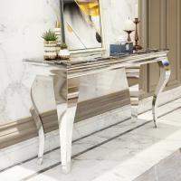 China 1.2m/1.5cm Long Metal Entrance Console Table With Marble Top for sale