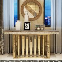 China Wholesale Stainless Steel Console Tables With Premium Marble Tops for sale