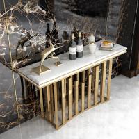 China Wholesale Stainless Steel Console Tables With Premium Marble Tops for sale