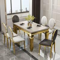 China Rectangular Square Marble Apartment Dining Tables Seating Capacity 4-8 for sale