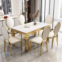 China Rectangular Square Marble Apartment Dining Tables Seating Capacity 4-8 for sale