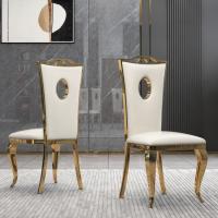 China Luxury Grey Leather Dining Chairs No Wheels With A Backrest for sale