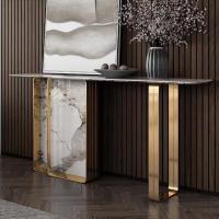 China Stainless Steel Marble Top Entry Console Table Desk 1.2m/1.5m for sale