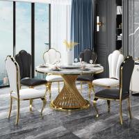 China Stainless Steel 6 Seater Circle Dining Table Set OEM ODM for sale