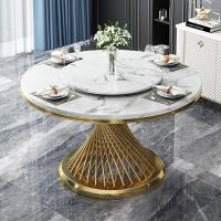 China Stainless Steel 6 Seater Circle Dining Table Set OEM ODM for sale